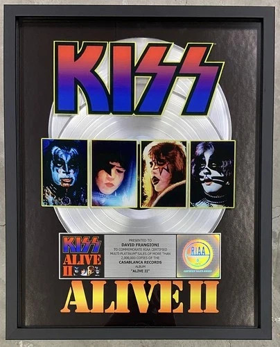 KISS Alive 2 Multi Platinum RIAA Music Award | eBay