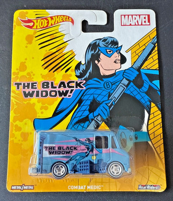 Hot Wheels Combat Medic HW '16 Premium Marvel The Black Widow Blue VHTF ...