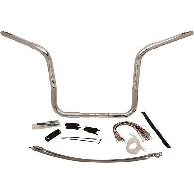 FBI Fat Baggers Chrome 14" EZ Install Rounded Handlebar Package Harley ...