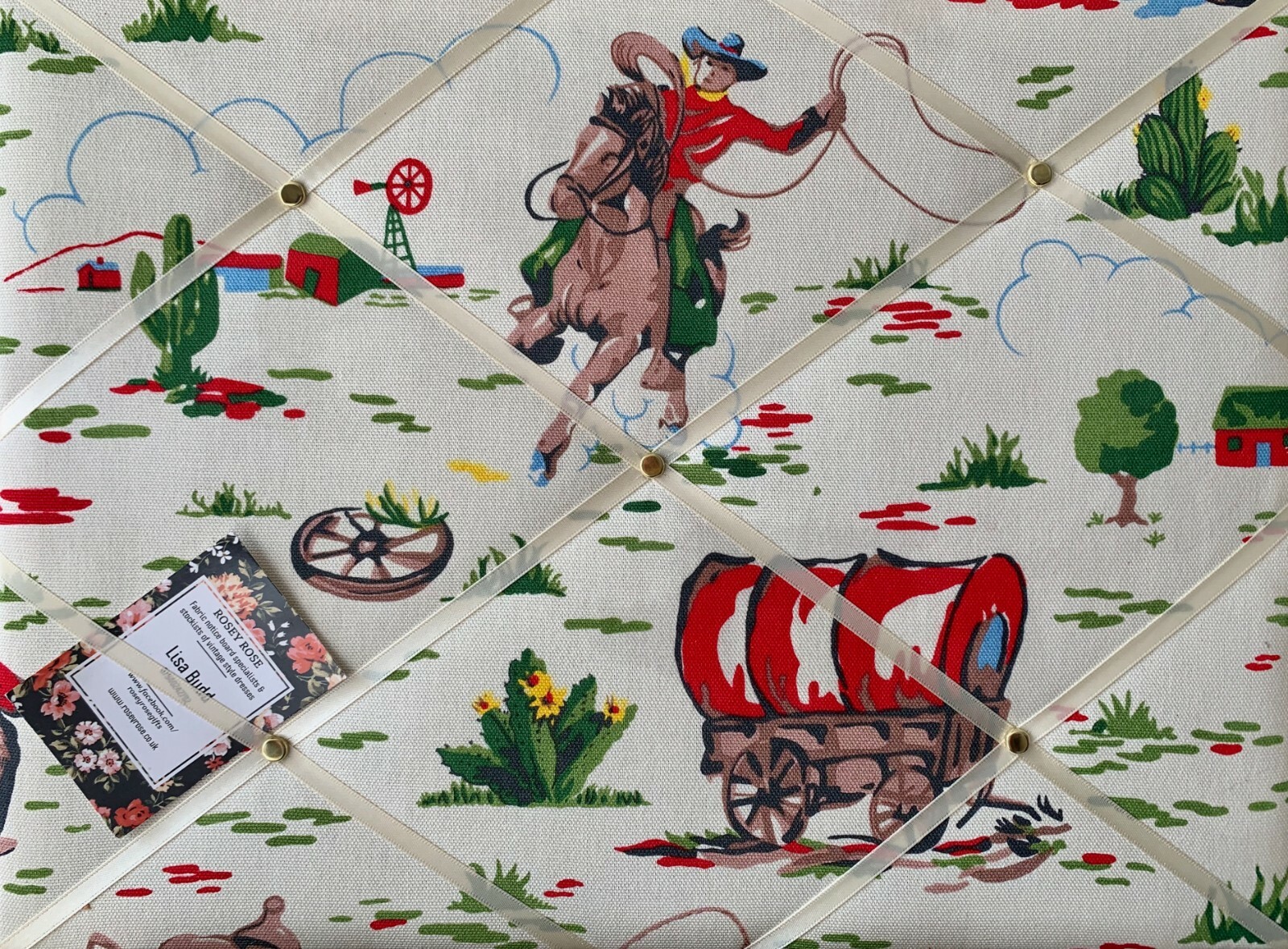 Cath Kidston Cowboy Horse Hand Crafted Fabric Notice / Pin / Memo ...