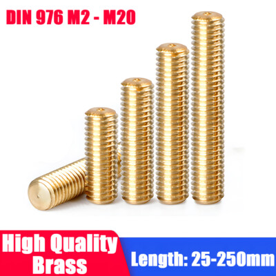M2 M2.5 M3 M4 M5 M6 M8 M10 - M20 Brass Threaded Bar Rod Studding Studs ...