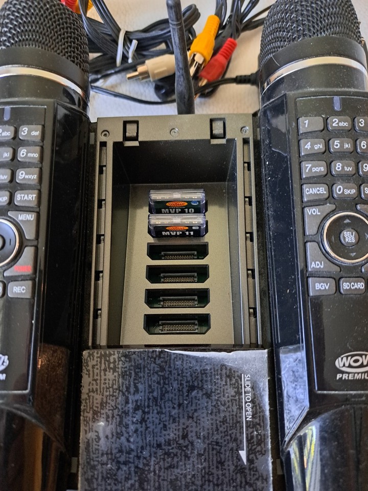 WOW PREMIUM KARAOKE PLAYER w/ WIRELESS MICS w/ BONUS 2 ADDITIONAL CHIPS ...