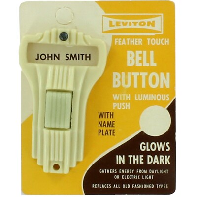 Vintage Leviton Glow In The Dark Feather Touch Bell Button With ...
