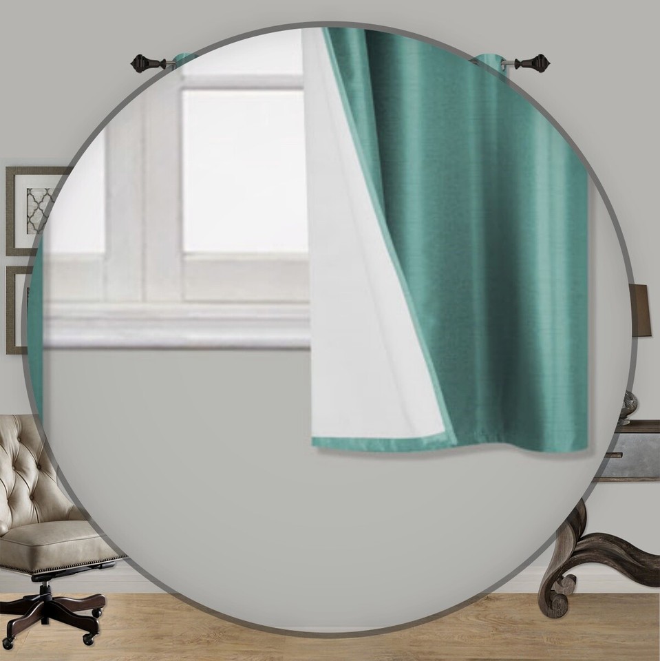 2 PANELS SILK BLACKOUT THERMAL GROMMET FOAM LINED WINDOW CURTAIN DRAPE ...