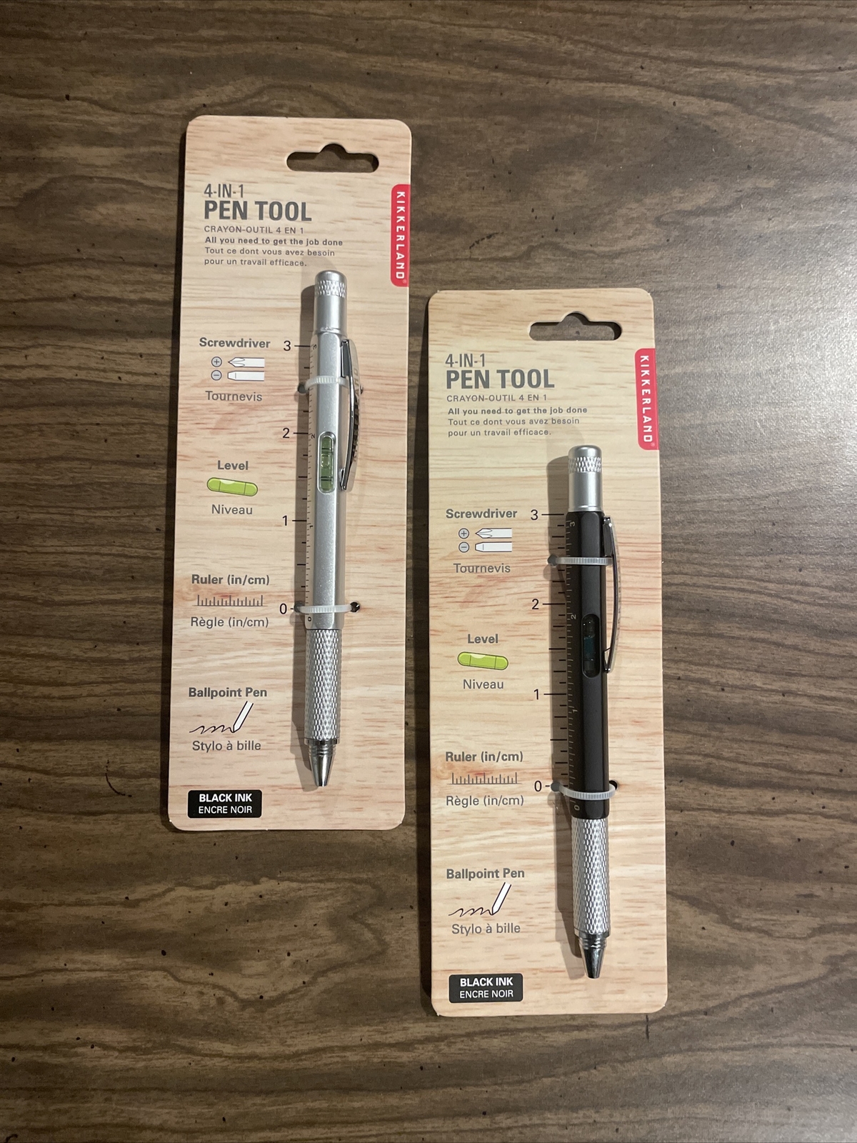 Set Of 2 (1 Silver 1 Black) 4 in 1 pen tool By Kikkerland | eBay