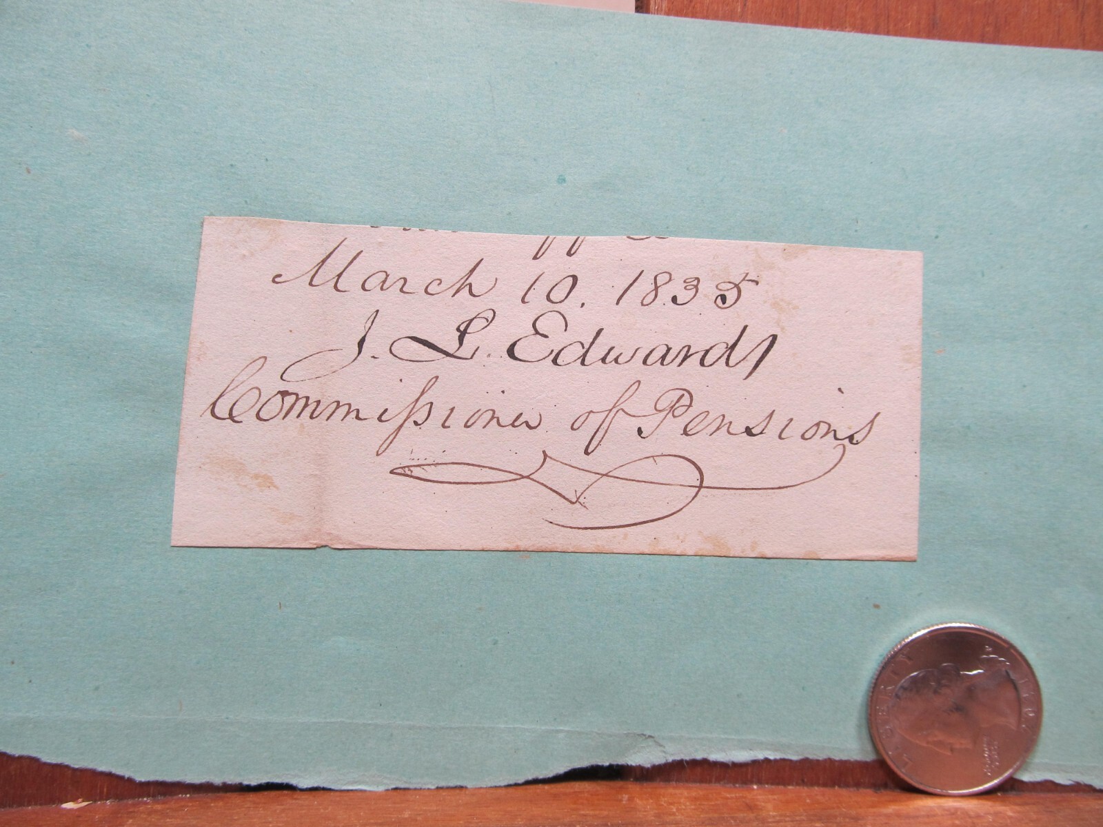 Autograph of James Lewis Edwards (1786-1867) 1st Commissioner of ...