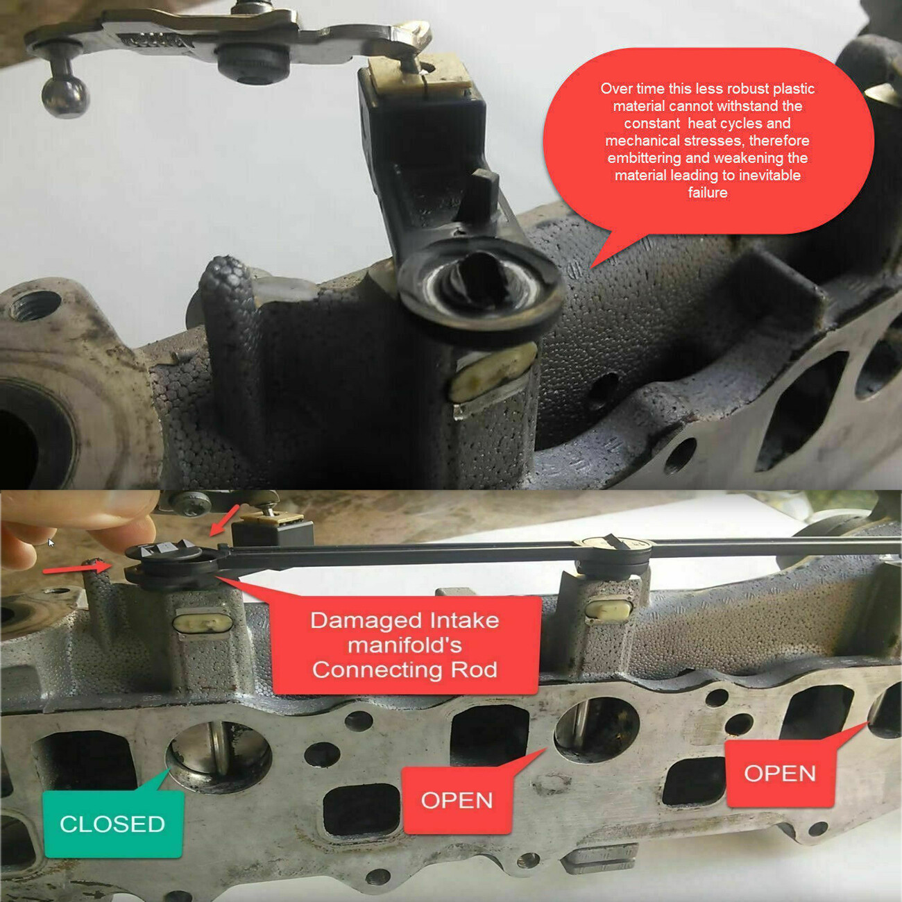 OM642 Intake Manifold Swirl Valve Arm Connecting Rod Diesel 3.0L V6 ...