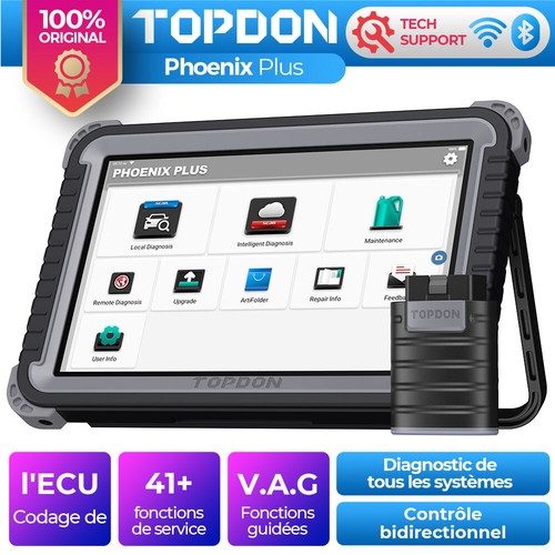 TOPDON Phoenix Plus Pro Diagnostic automobile OBD2 Scanner ECU Key Coding FR | eBay