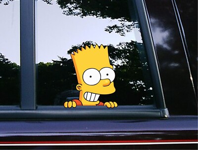 Bart Simpson Peek Peeker Peeking Window Vinyl Car Decals The Simpsons ...