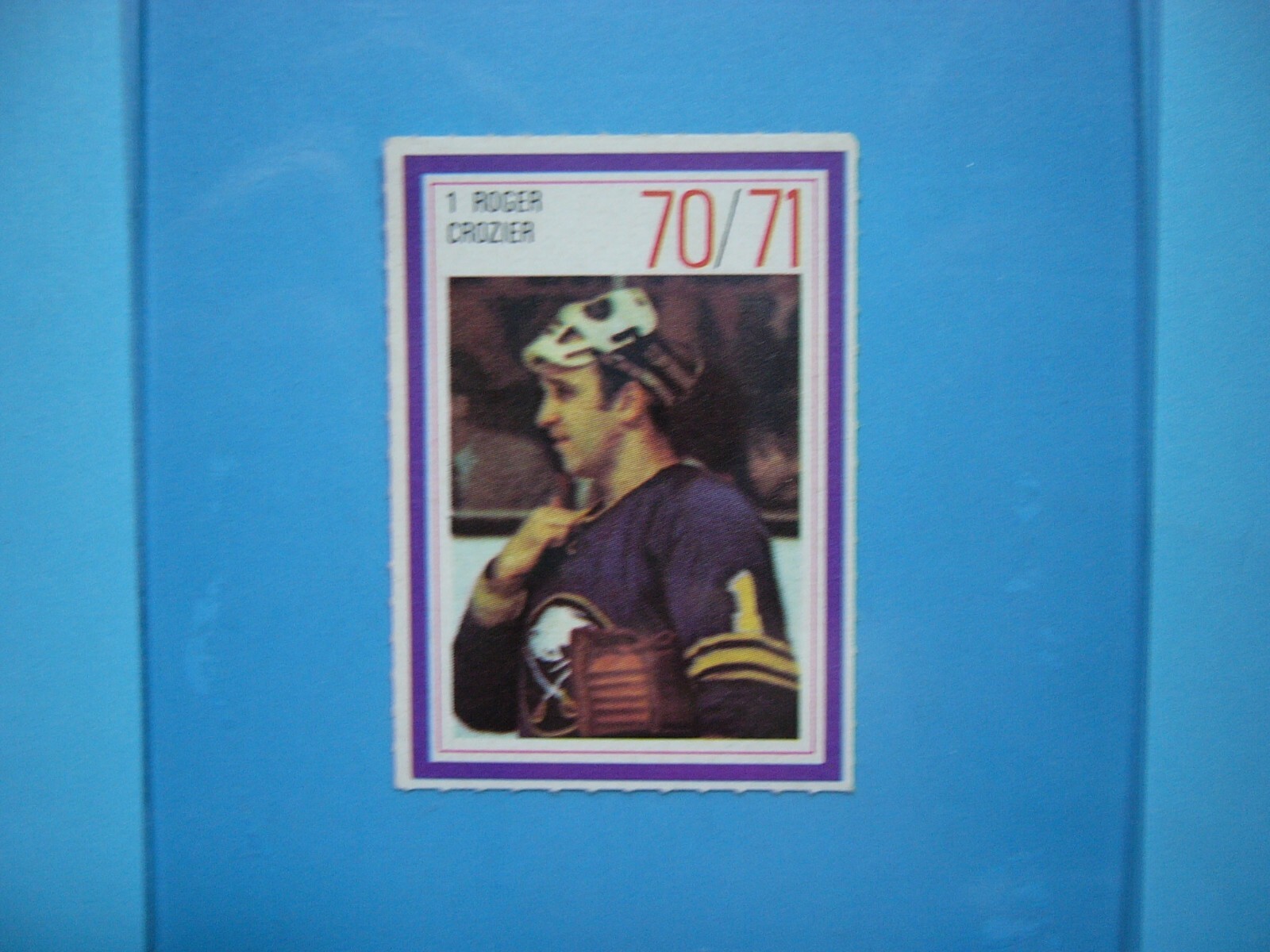 1970/71 ESSO POWER PLAYERS NHL HOCKEY STAMP CARD ROGER CROZIER SHARP ...