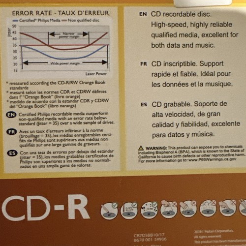 4 New PHILIPS Bundle CD-R 700MB 80 MIN 52X Speed 10 discs Recordable ...