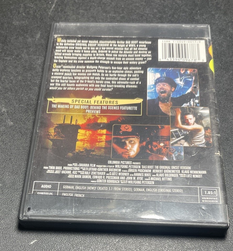 Das Boot (DVD, 1981) The Original Uncut Version Ex Library Copy Tested ...
