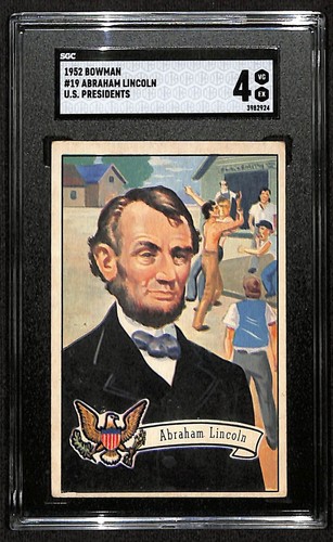 1952 Bowman Non Sport Trading Card US Presidents #19 Abraham Lincoln ...