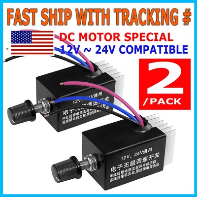 DC 12V 24V Motor Speed Controller Switch Car Truck Fan Heater Control ...
