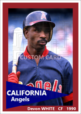 Devon White - 1990 California Angels - 2.5 x 3.5 custom card (blank ...