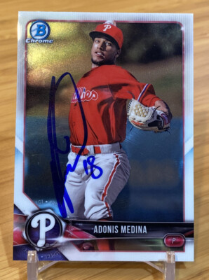 Adonis Medina 2018 Bowman Chrome Prospect Card #BCP51 Phillies Signed ...