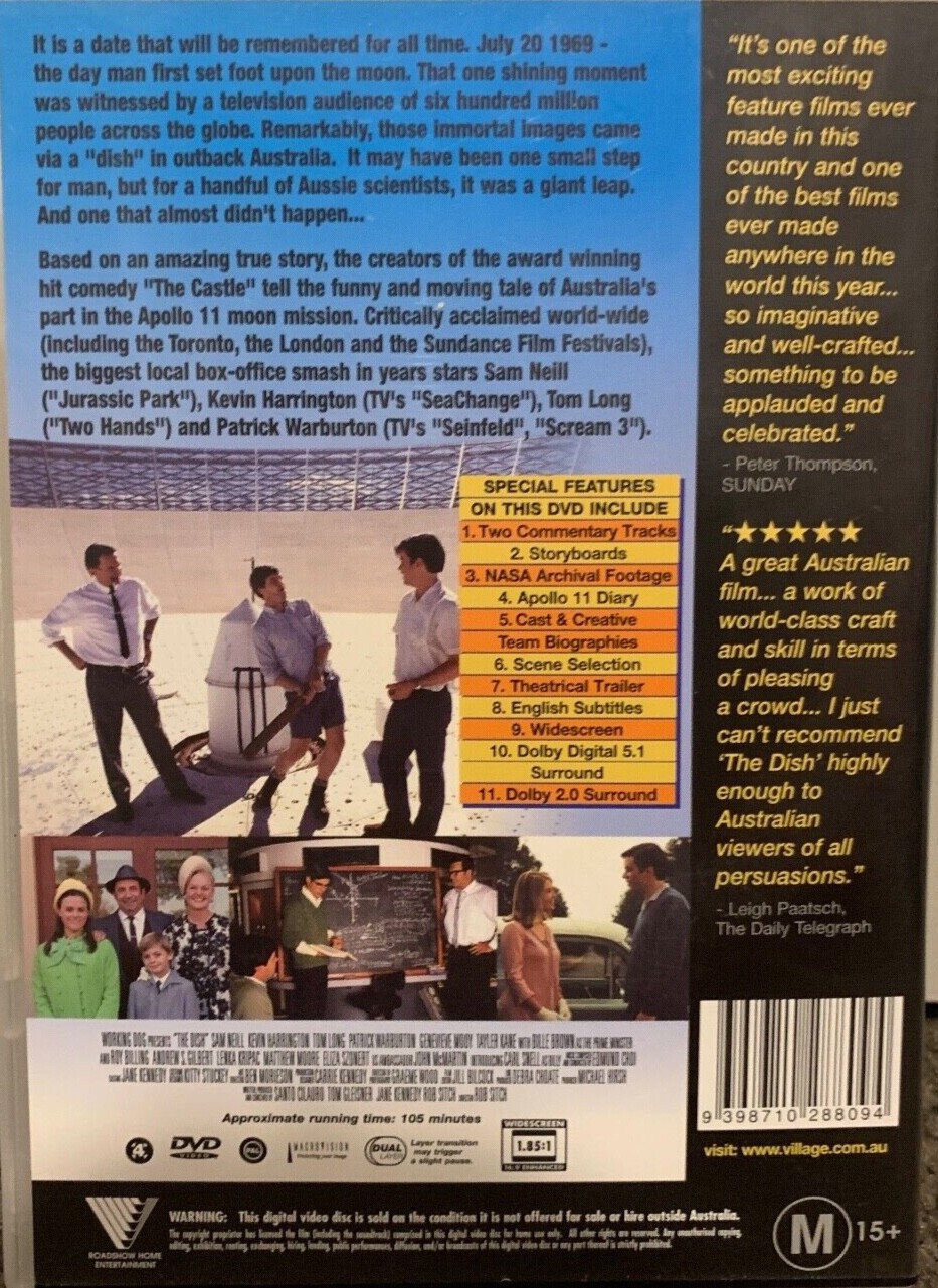 The Dish (DVD, 2000) Sam Neill, Kevin Harrington - Australian Film ...