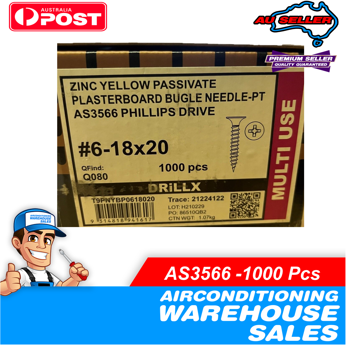 Hobson New Zinc Passivate Plasterboard Bugle Needle-pt Phillips Drive ...