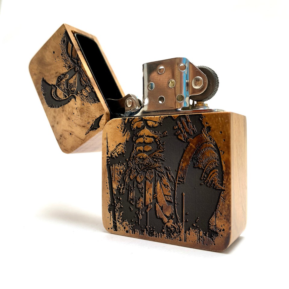 Spartan Java Teak wood Engraved Lighter | eBay