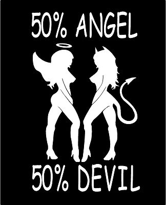 Mud Flap Girls Vinyl Decal Sexy 50% Angel 50% Devil Car Truck Window ...
