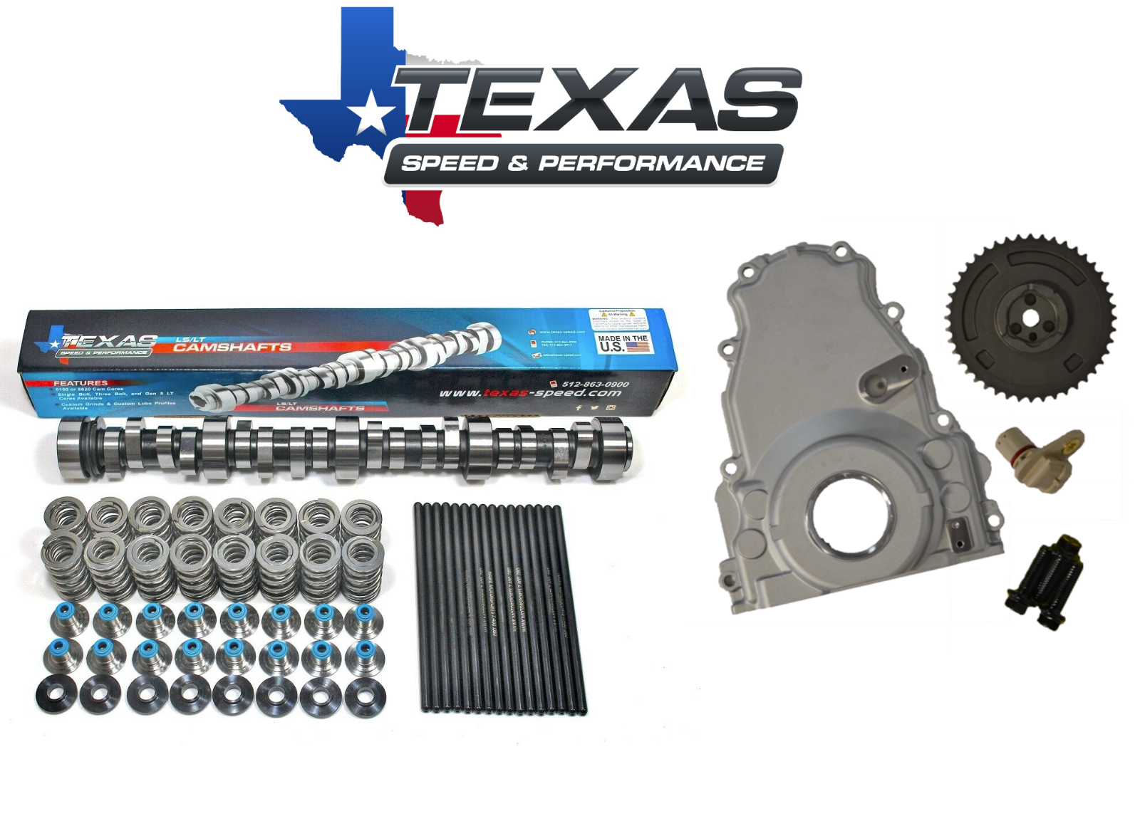 Texas Speed TSP Stage 2 LS3 Cam Kit w/ VVT Disable Kit - 229/244 .629 ...