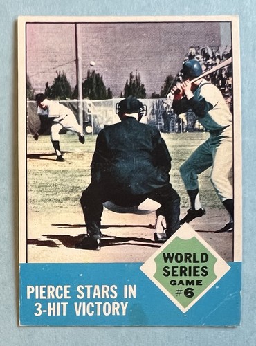 1963 TOPPS - #147 - WORLD SERIES GAME #6 - PIERCE - GIANTS VS. YANKEES ...
