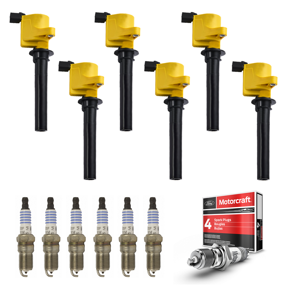 6 Heavy Duty Ignition Coil & Platinum Spark Plug for 01-04 Ford Escape ...