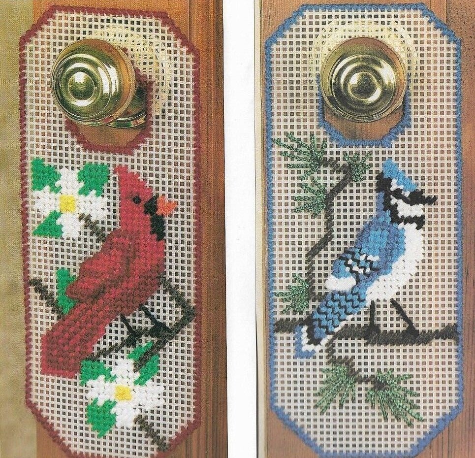 FEATHERED FRIENDS CARDINAL & BLUE JAY BIRDS PLASTIC CANVAS PATTERN ...