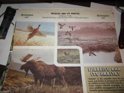 Remington's Calendar 1978 WILDLIFE AND IT'S HABITAT New OLD STOCK | eBay