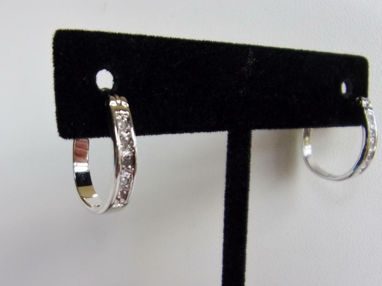 Signed Sterling Silver & Open Back Faceted Crystals Hoop Snap Back ...