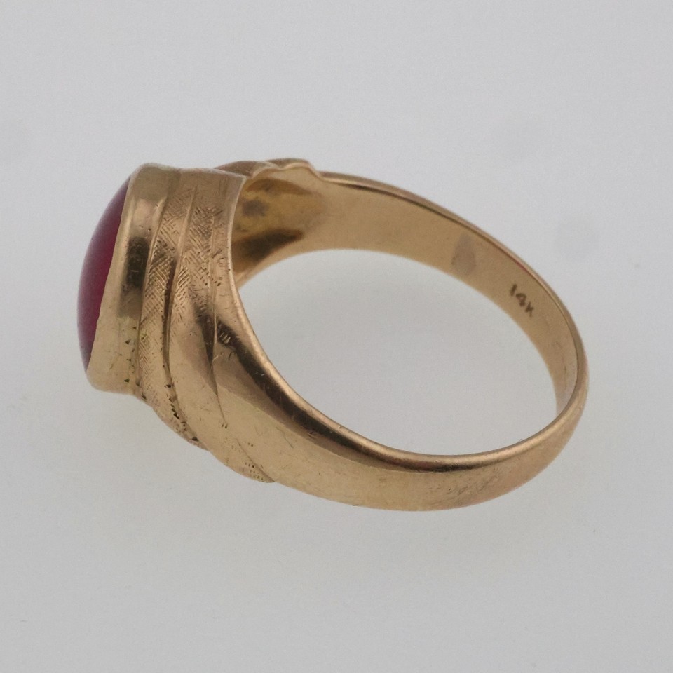 14k Yellow Gold Vintage Ruby Ring Size 10, 7.3g | eBay