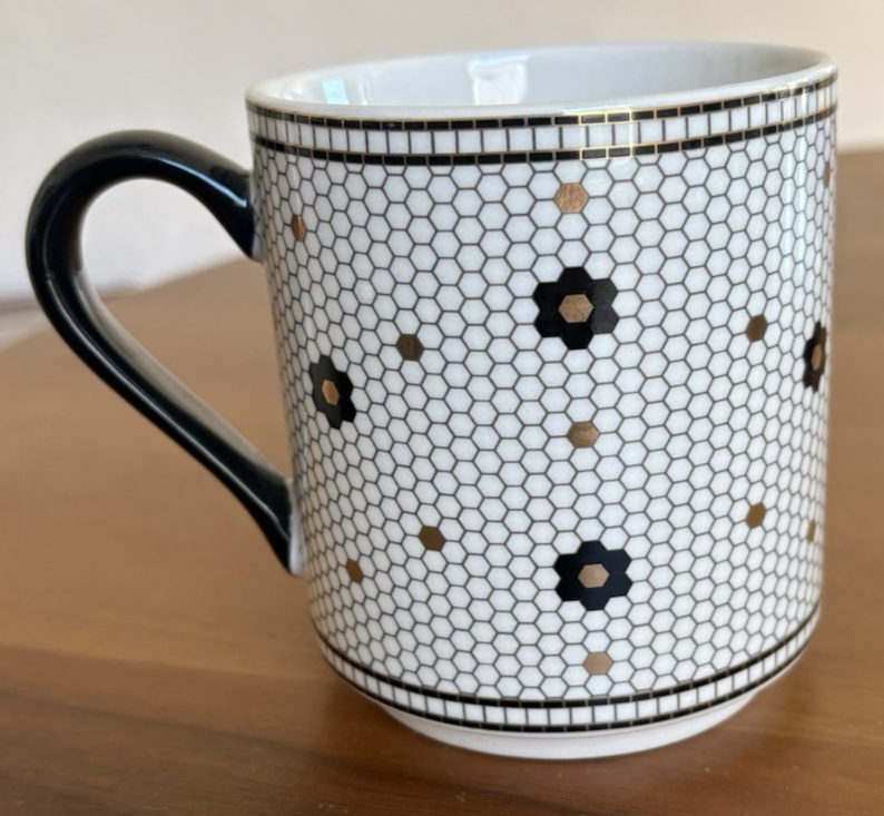 Anthropologie Bistro Tile Stoneware Mug Monogram Edition Letter P | eBay UK