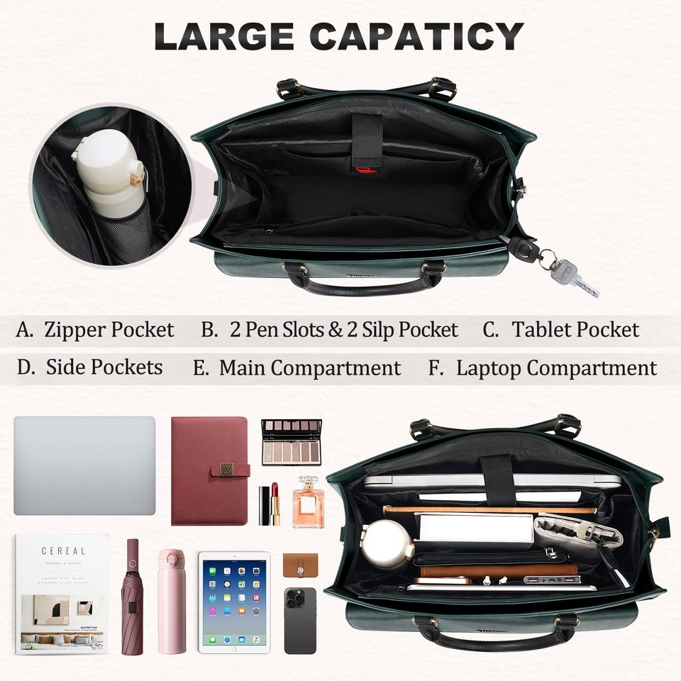 Laptop Bag for Women 15.6 Inch Laptop Tote Bag Business Office Work ...