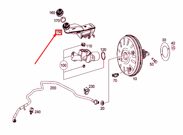 Genuine Mercedes-Benz W176 Brake Fluid Expansion Tank Reservoir ...