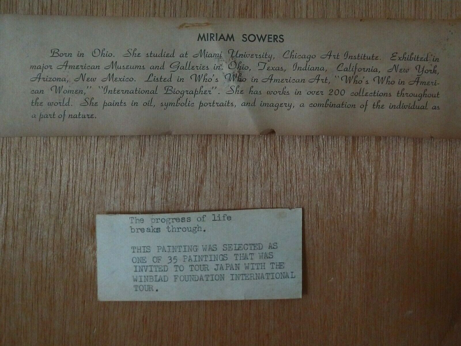 Miriam Sowers - Skillfully Executed Oil on Board | eBay