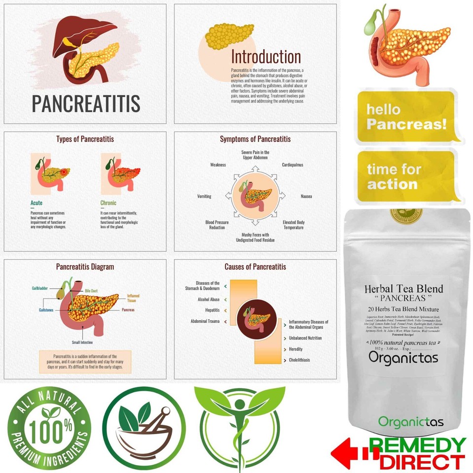 PANCREAS TEA Natural 20 Herbs Organic Herbal Pancreatic Support Care ...