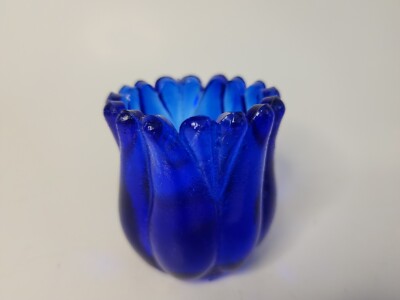 Tuilip style Cobalt Blue Glass Toothpick Holder | eBay