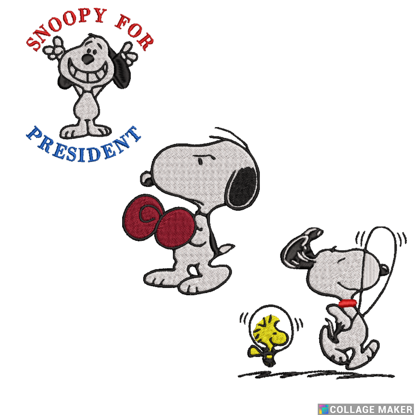 Snoopy Iron on Patches - Snoopy for President, Snoopy Jump Rope, Snoopy ...