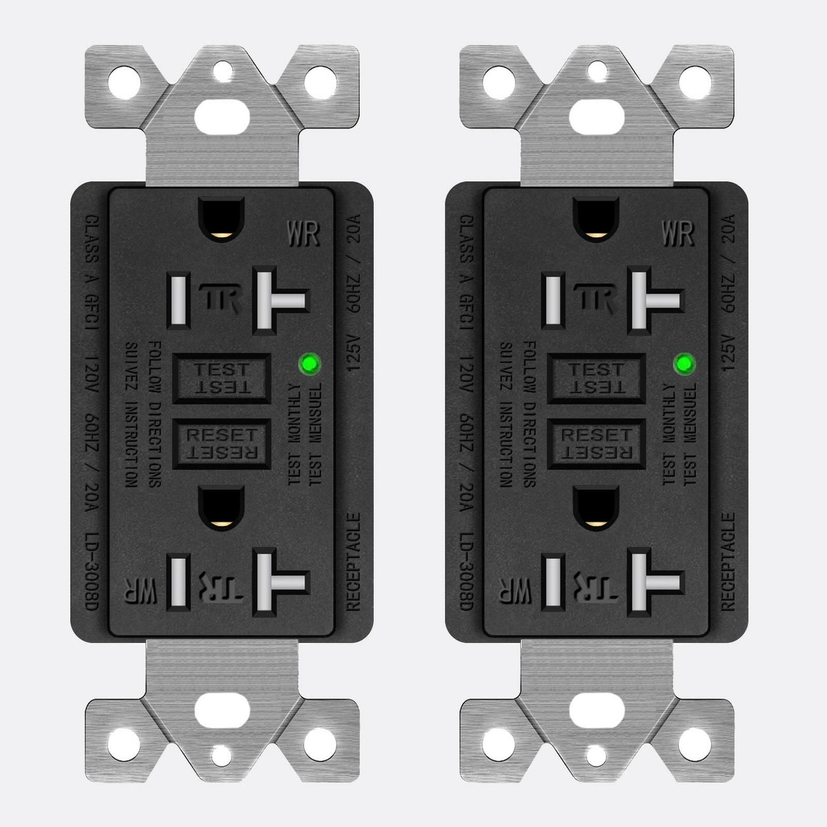 Gfci Duplex Receptacle Decora 2 Gang Pre Fab Cover, Combination,