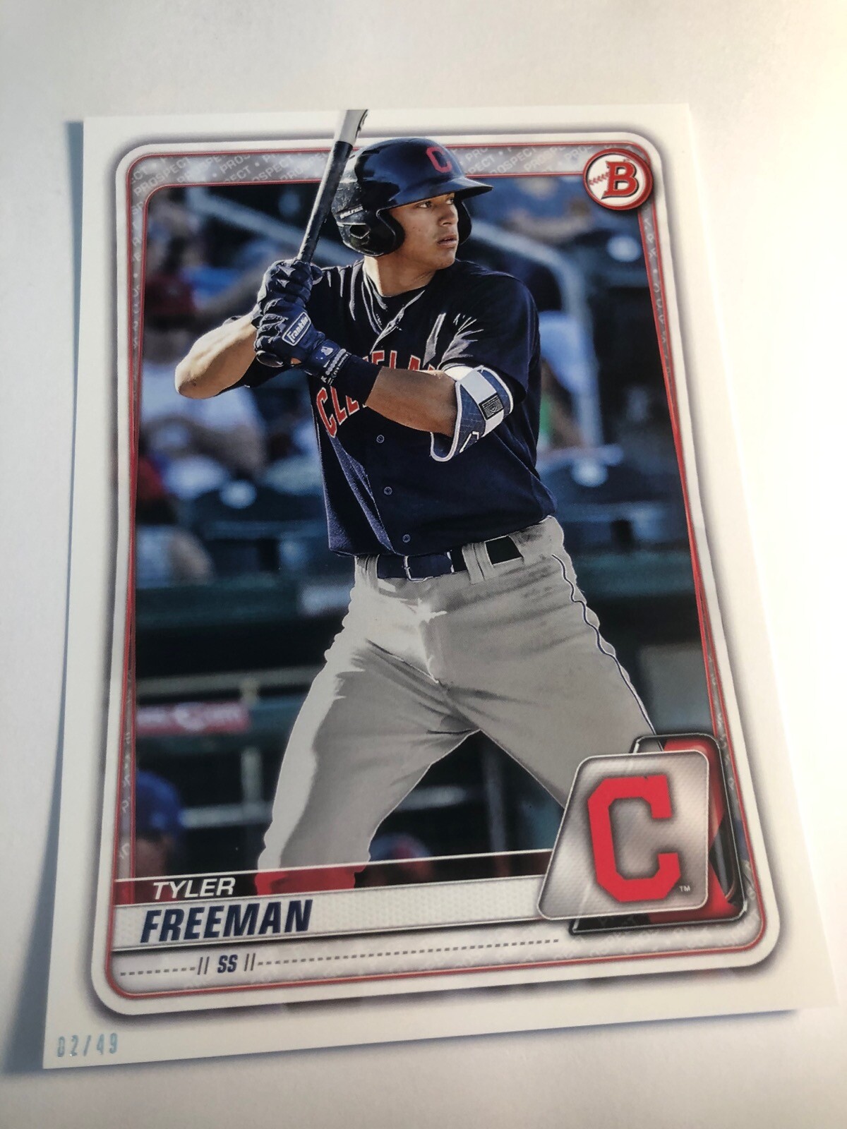 2020 Bowman Paper Prospects Jumbo 5x7 Tyler Freeman Indians 01/49 BCP40 ...