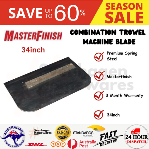 MASTERFINISH 34INCH COMBINATION TROWEL MACHINE BLADE S34-18PRE - USA BRAND | eBay