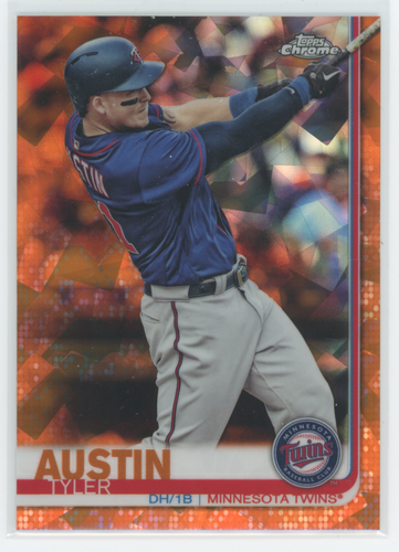 2019 TOPPS CHROME SAPPHIRE TYLER AUSTIN ORANGE REFRACTOR /25 SP INSERT ...