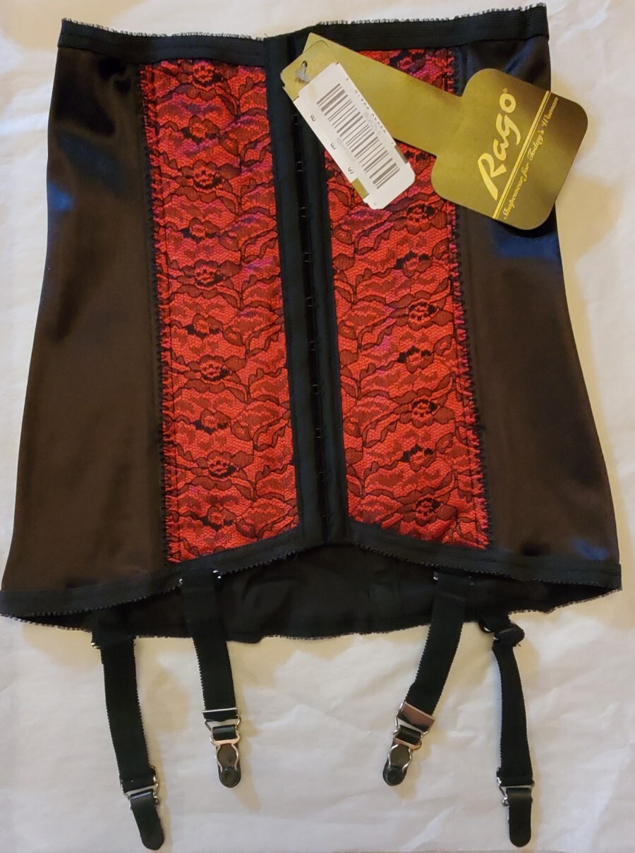 Rago Style 825 Red And Black Lace Corset Waist Trainer NWT | eBay