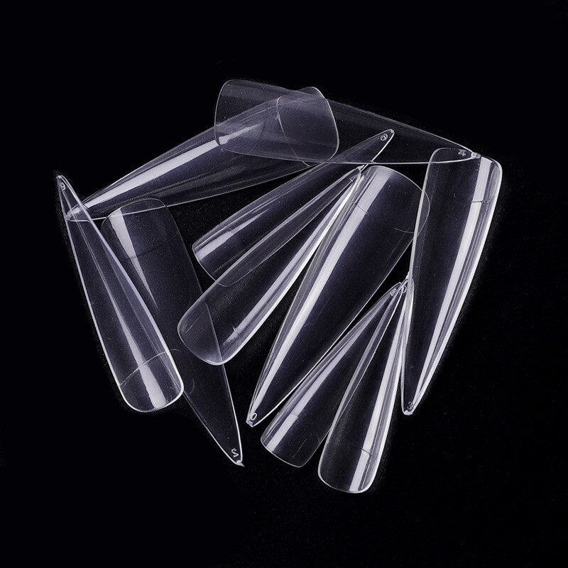 500 Pcs Long Stiletto Pointed False Nail Tips Half Nails Fake Tip Salon ...
