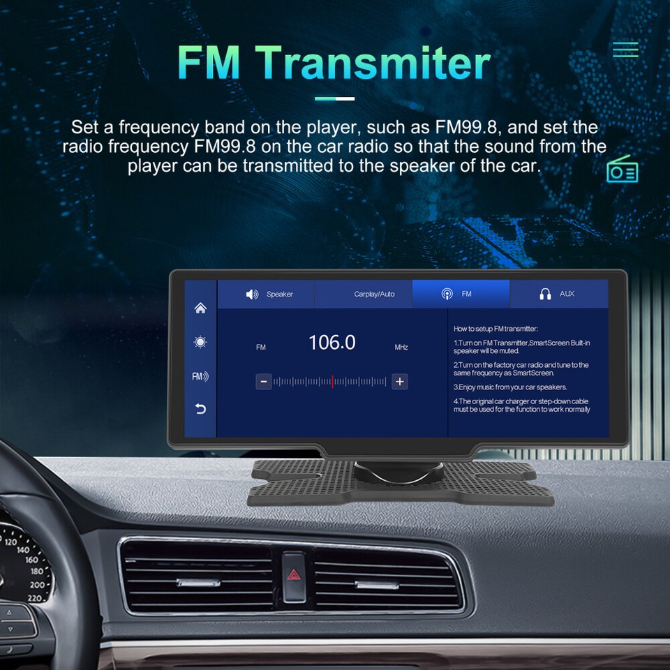 10.26inch Portable Car Stereo Wireless Apple Carplay Auto Radio Touch ...