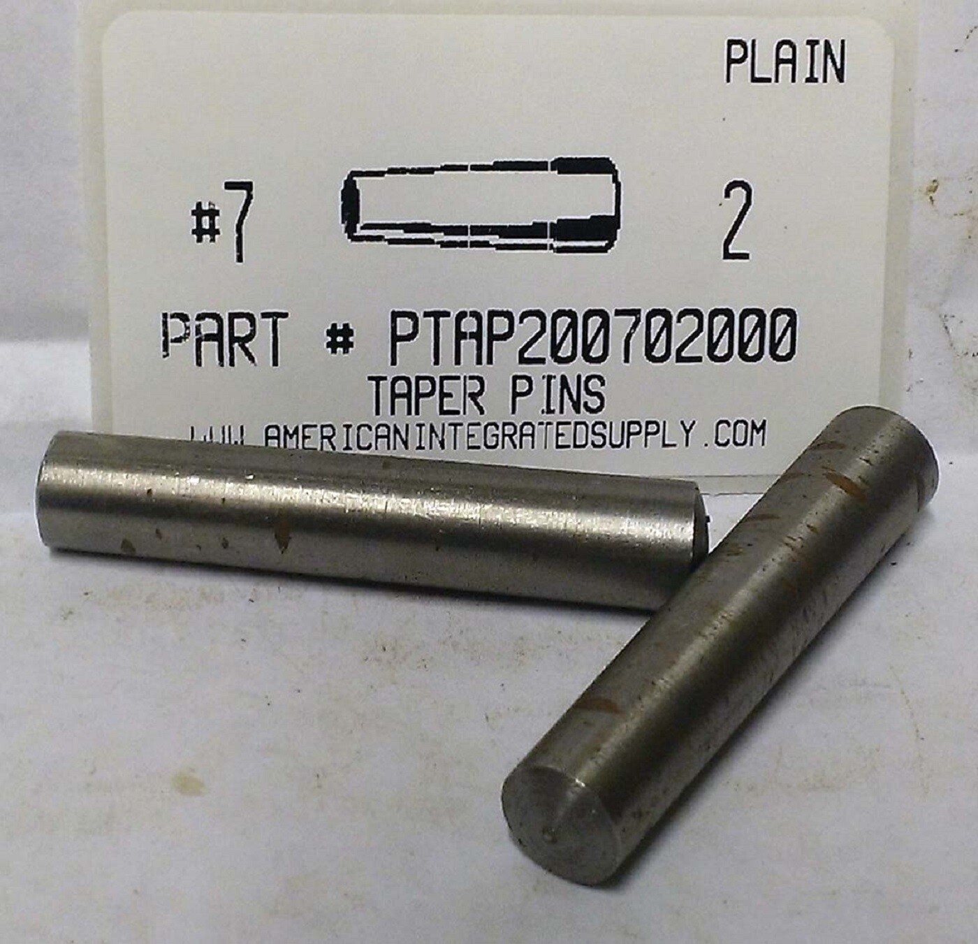 #7X2 TAPER PINS STEEL PLAIN .409" LARGE END DIAMETER (4) | eBay