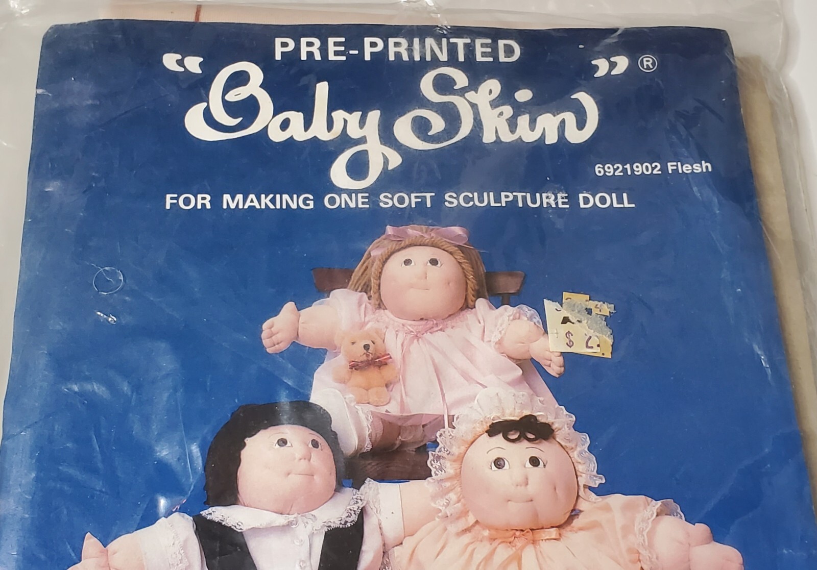Vintage 1980s Pre Printed Baby Skin for Making Soft Sculpture Doll ...