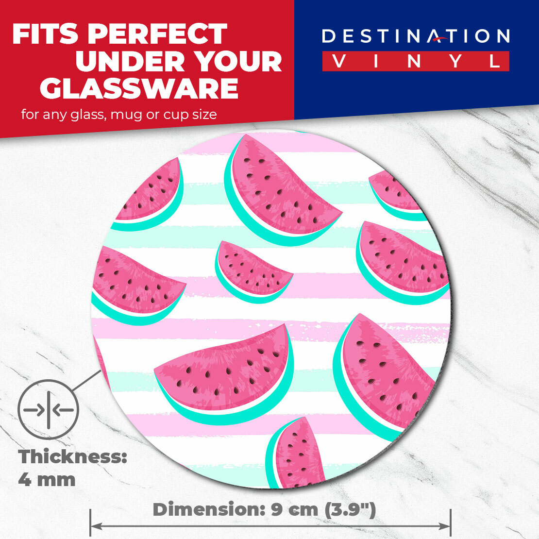 2 x Coasters - Pink Watermelon Healthy Fruit Melon Home Gift #14841 ...