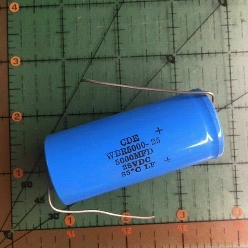 5000uF 25v Cornell Dubilier Axial Capacitor WBR5000-25 Audio Amp ...