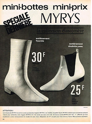 PUBLICITE ADVERTISING 084 1966 MYRYS chaussures mini-bottes | eBay